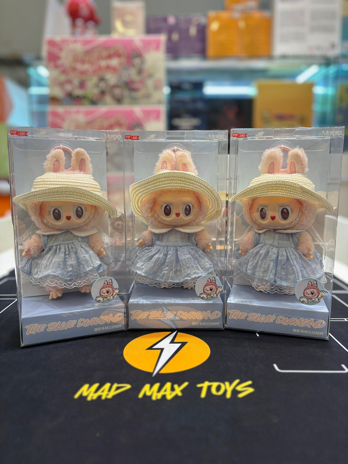 Popmart Popland Mokoko Labubu 夏日系列 第三代 Blue Diamond 泡泡瑪特樂園限定 – Madmaxtoys